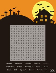 Free Printable Halloween Word Searches | Printabulls
