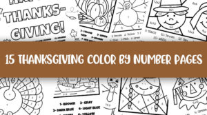 Thanksgiving Color By Number Printables | Printabulls