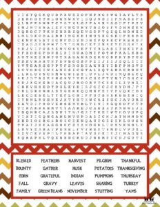 Thanksgiving Word Searches | Printabulls