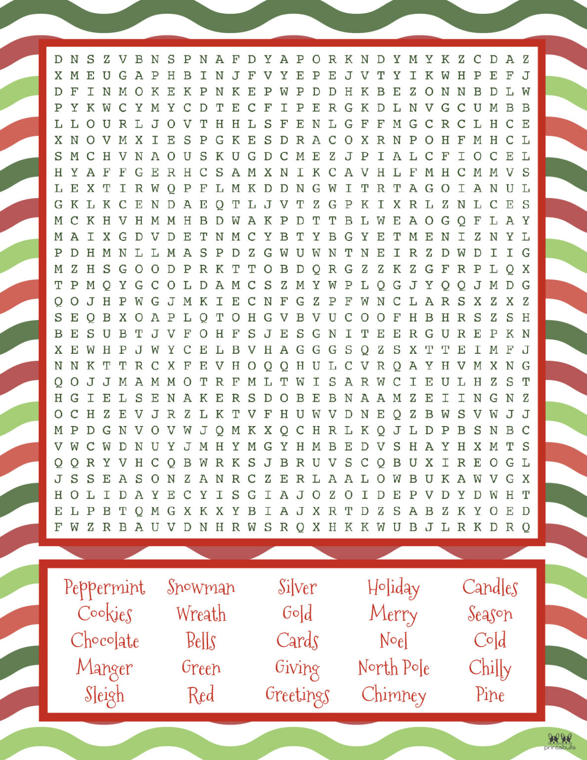 Christmas Word Searches - 25 Free Printables | Printabulls