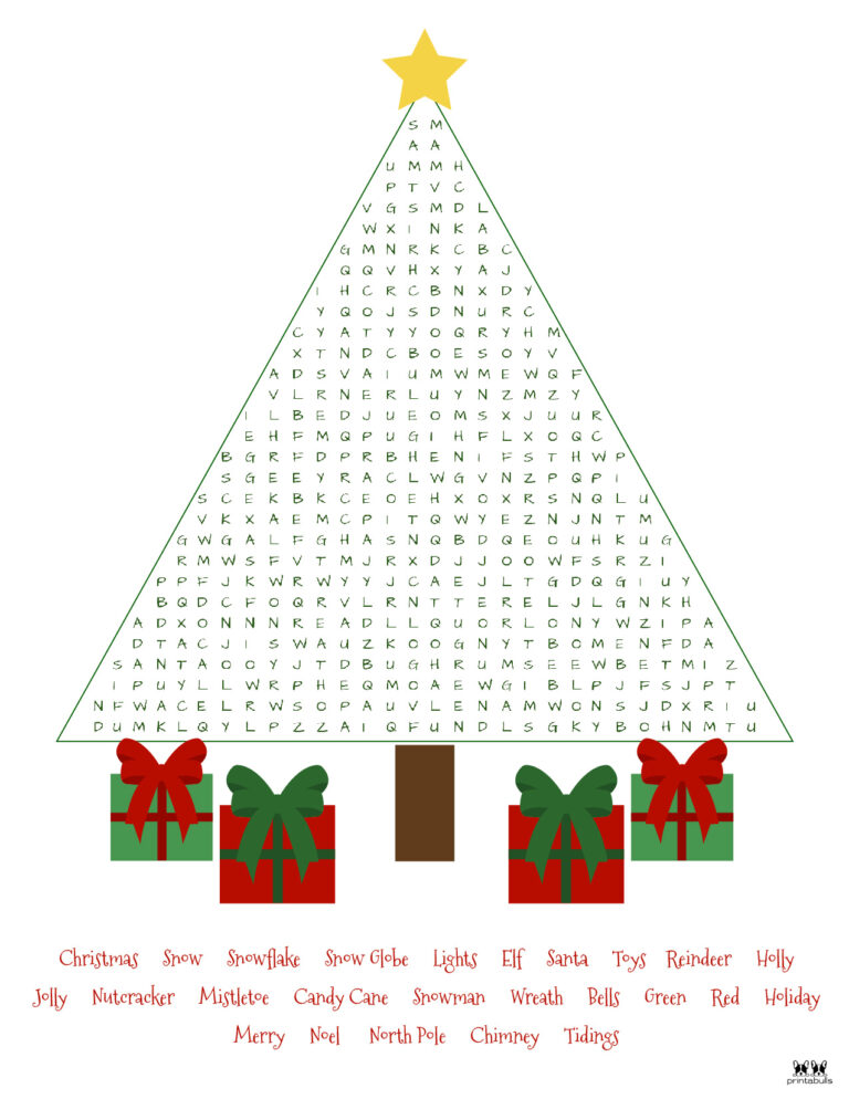 Christmas Word Searches - 25 Free Printables | Printabulls