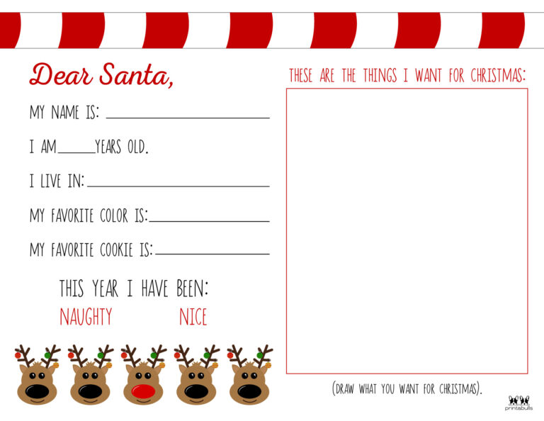 Dear Santa Letter Printables - FREE | Printabulls