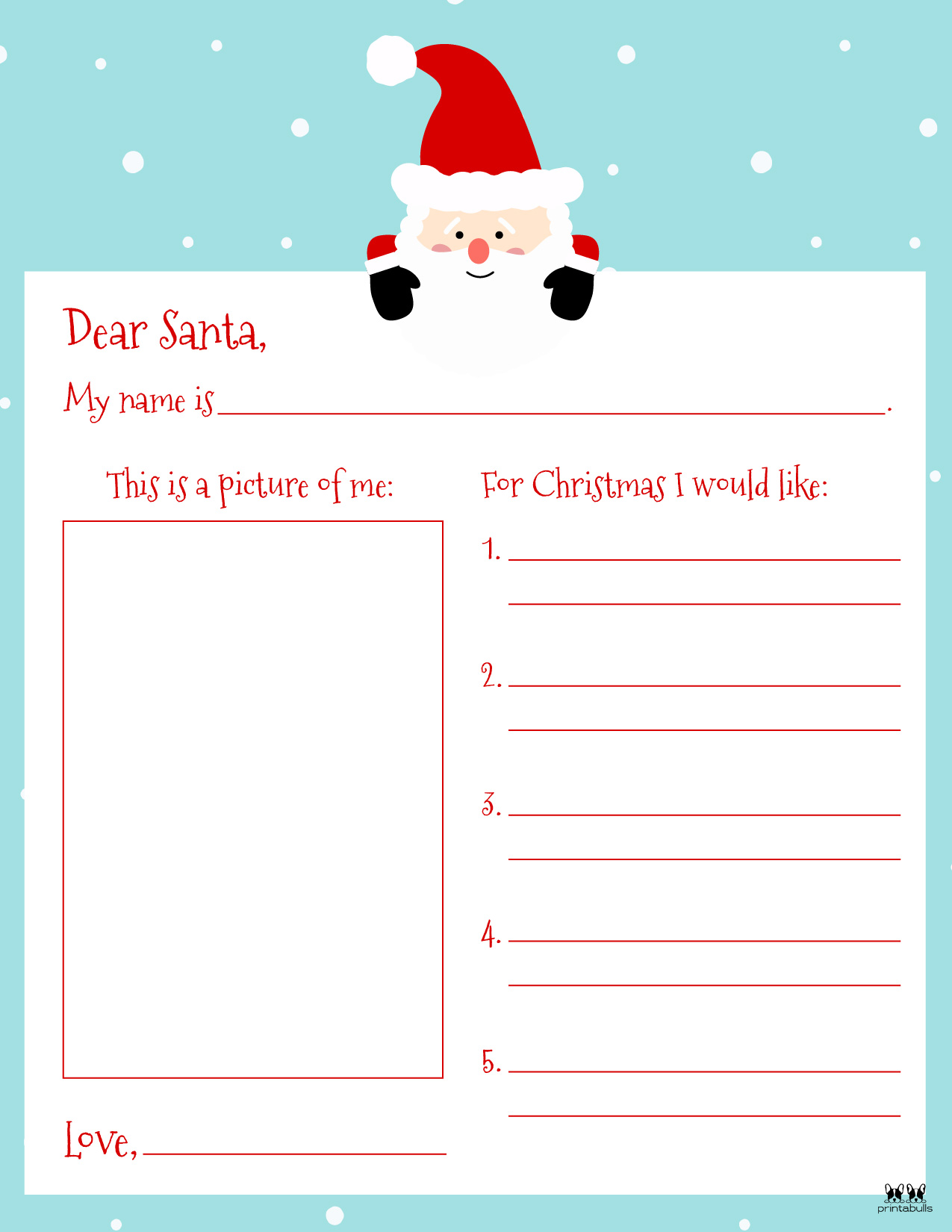 Dear Santa Letter Printables FREE Printabulls Dear Santa Letter Printables FREE Printabulls