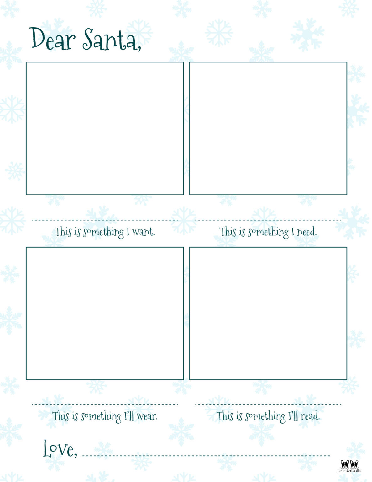 Dear Santa Letter Printables - FREE | Printabulls