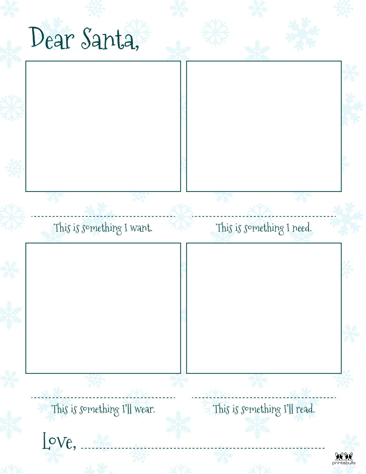 Dear Santa Letter Printables - FREE | Printabulls