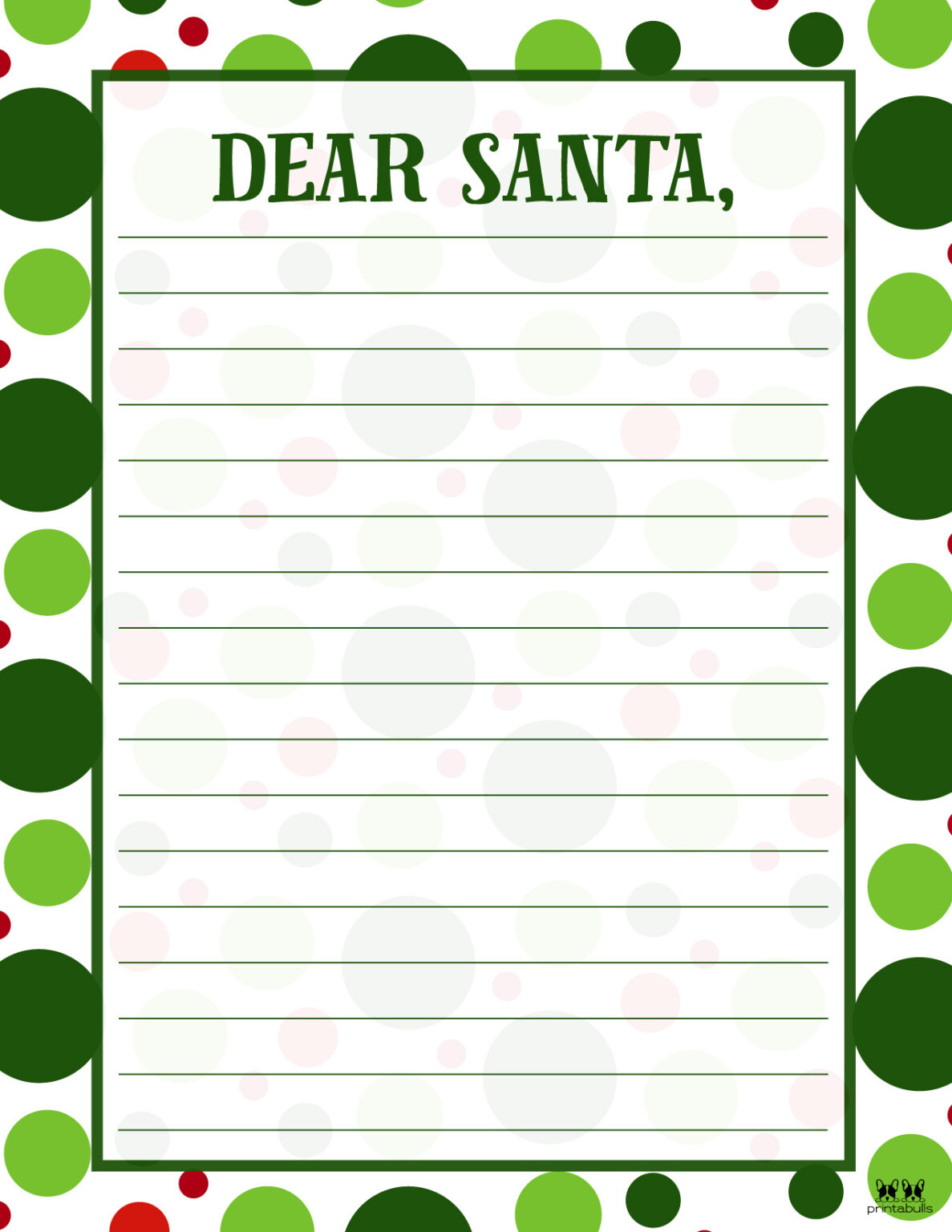 Dear Santa Letter Printables - FREE | Printabulls