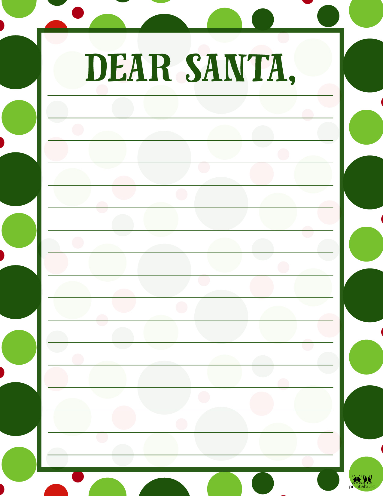 Dear Santa Letter Printables - FREE | Printabulls