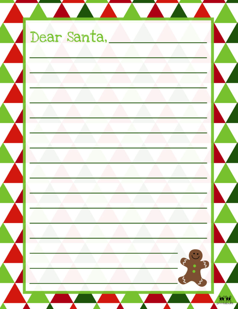 Dear Santa Letter Coloring Page Santa Letter Printable Letters Template 