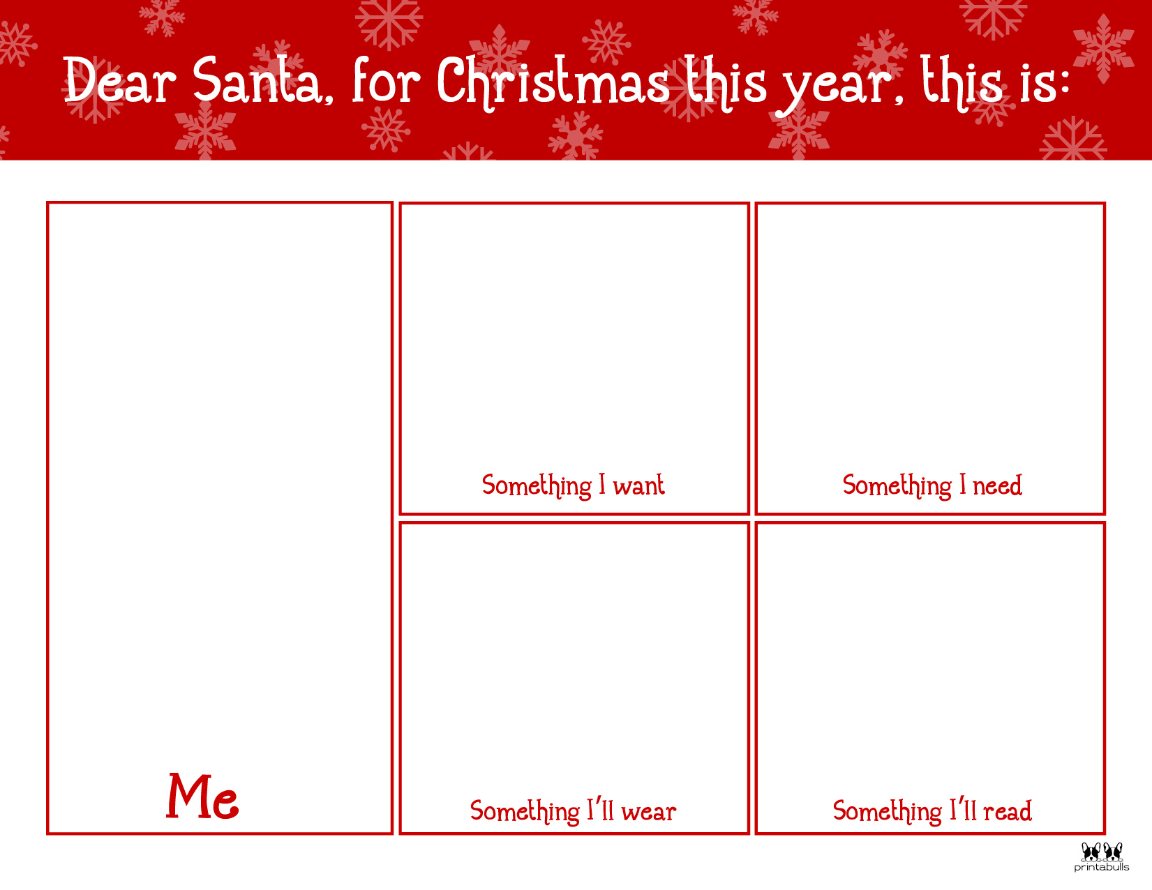 Dear Santa Letter Printables - FREE | Printabulls