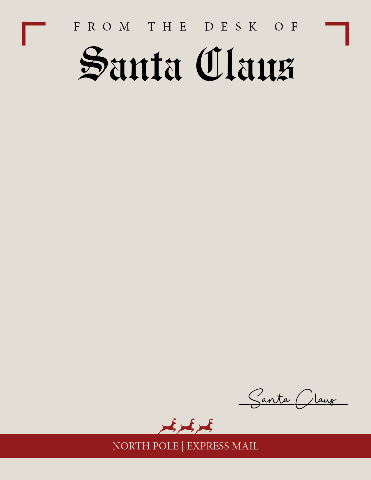 Printable Santa Letterhead Templates 12 FREE Printables Printabulls
