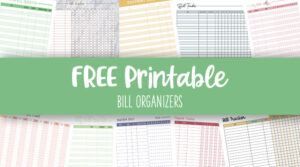 Monthly Bill Organizers - 18 Free Printables | Printabulls