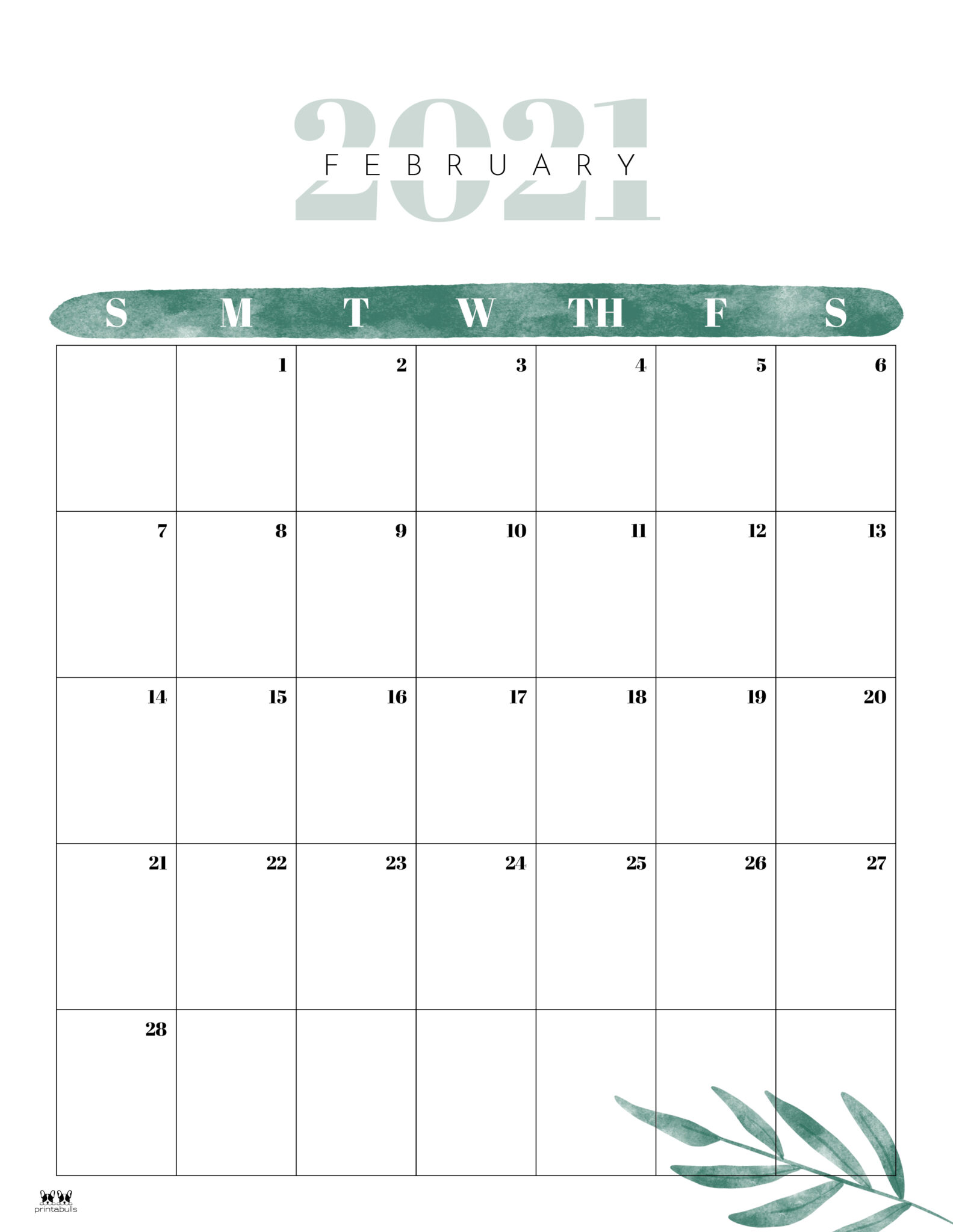 February 2021 Calendars - Free Printables | Printabulls