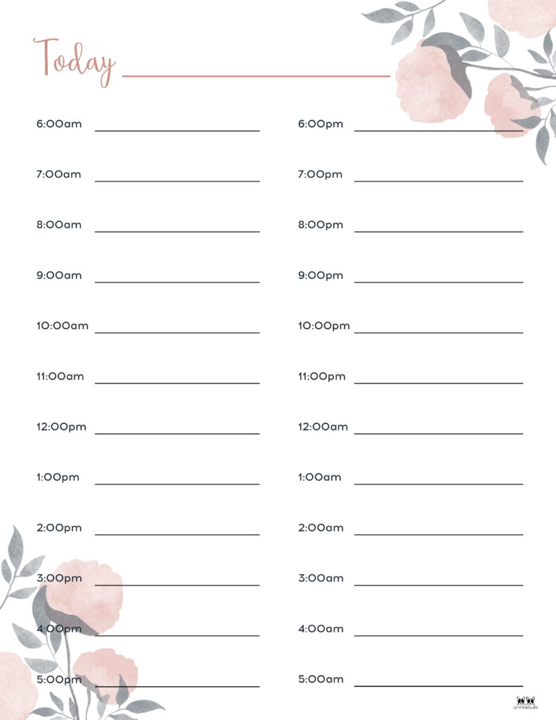 Hourly Planner Free Printable