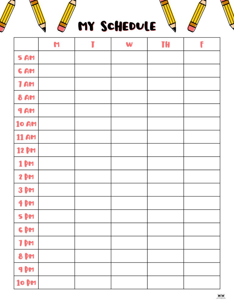 Hourly Planners - 25 FREE Printables | Printabulls