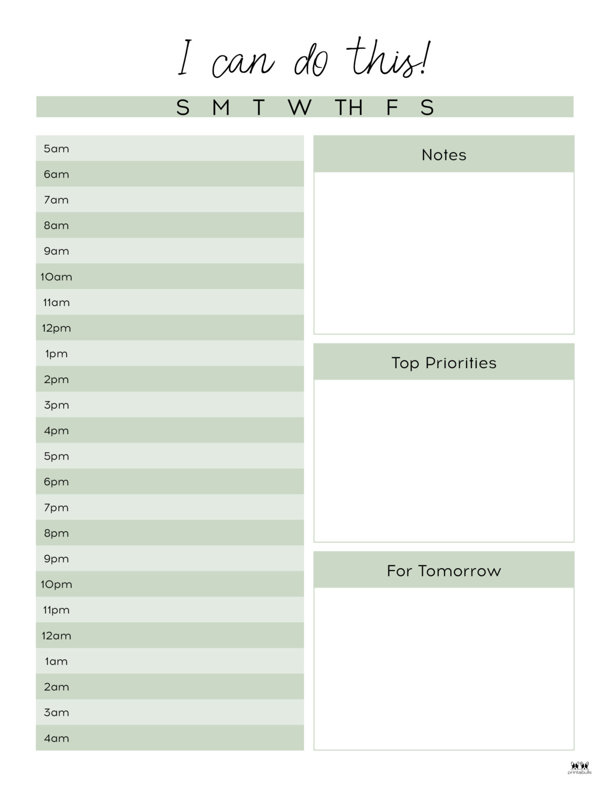 Hourly Planners - 20 FREE Printables | Printabulls