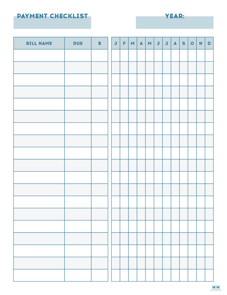 Monthly Bill Organizers 18 Free Printables Printabulls
