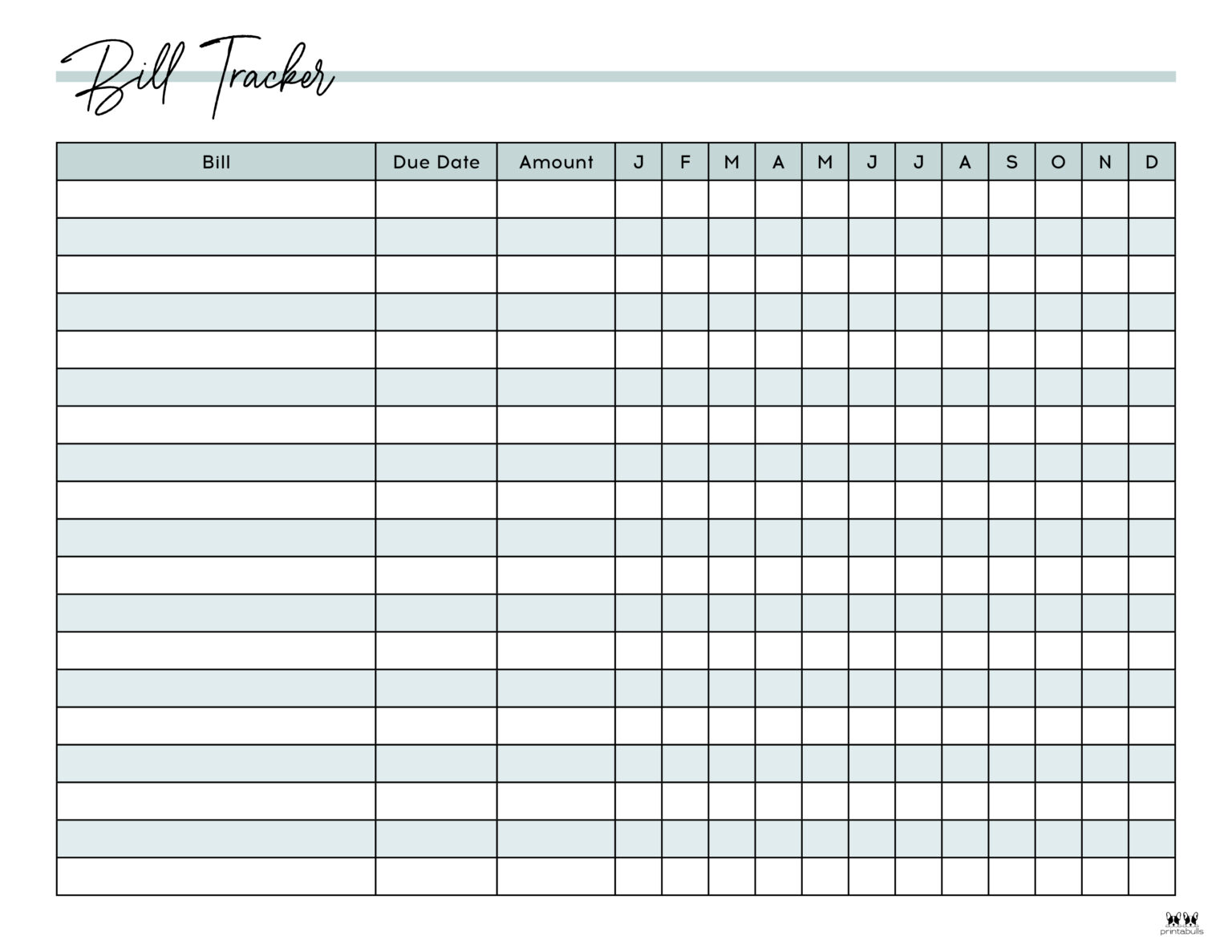 Monthly Bill Organizers 18 Free Printables Printabulls