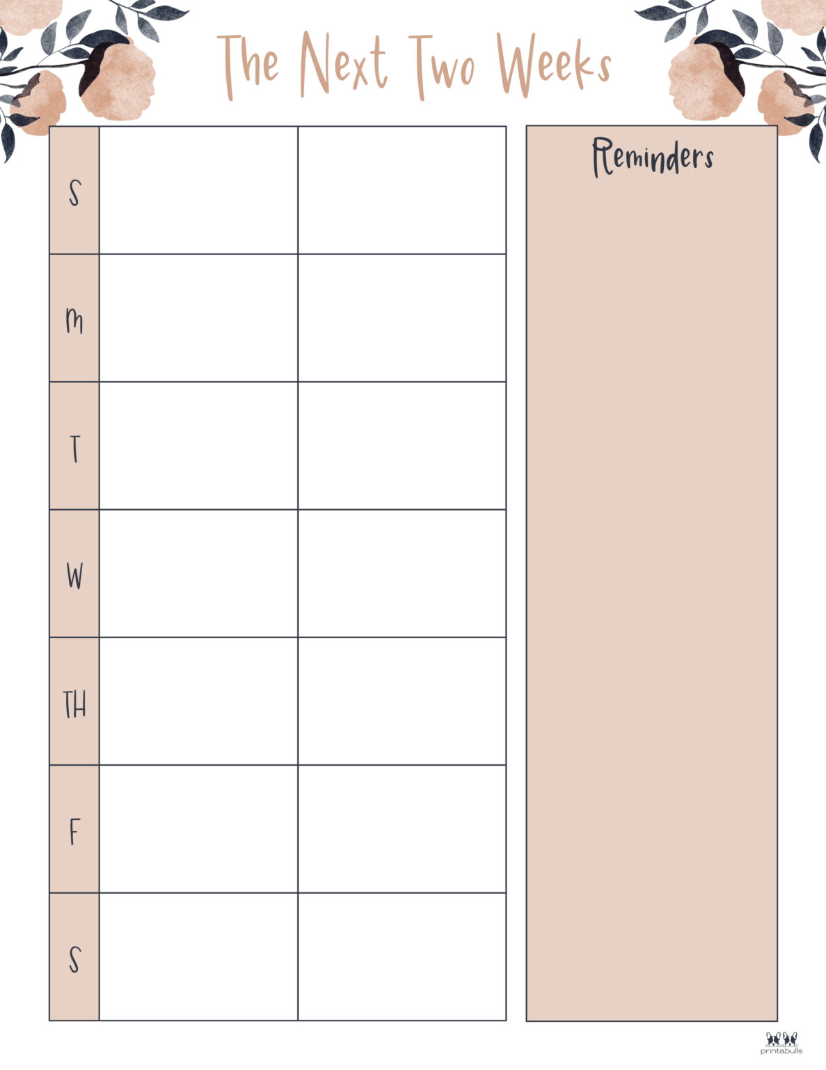 Two Week Planners - Free Printables | Printabulls