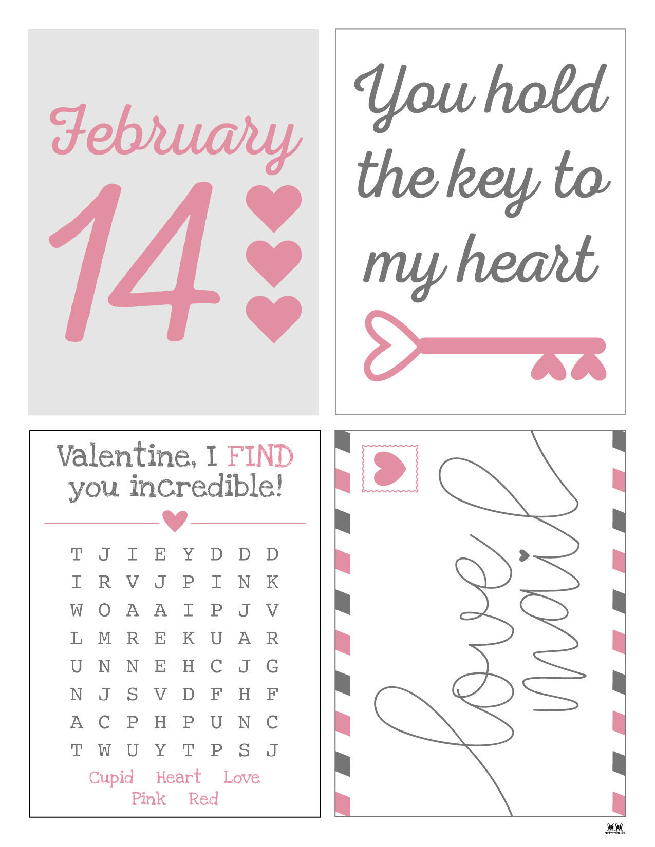 Printable Valentine's Day Cards - 100 Free Printables - PrintaBulk