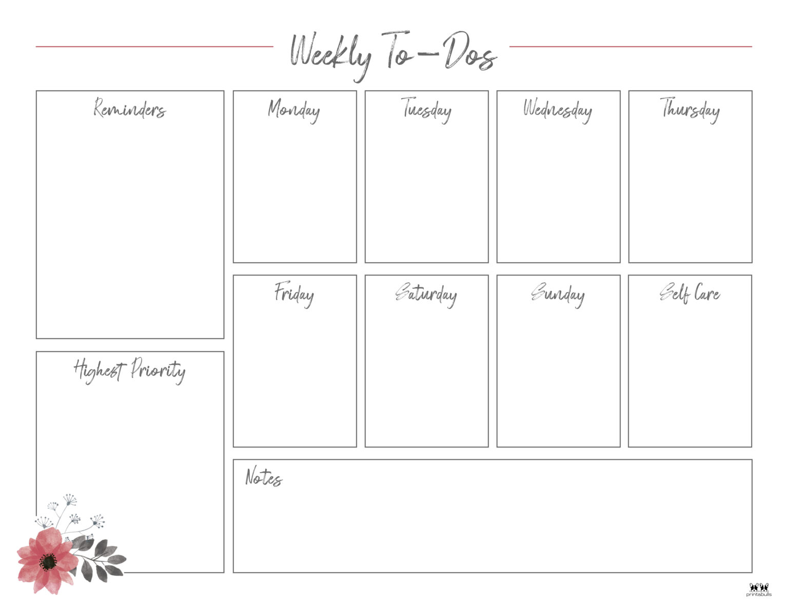 Weekly To Do List Printables - 15 Free Lists | Printabulls