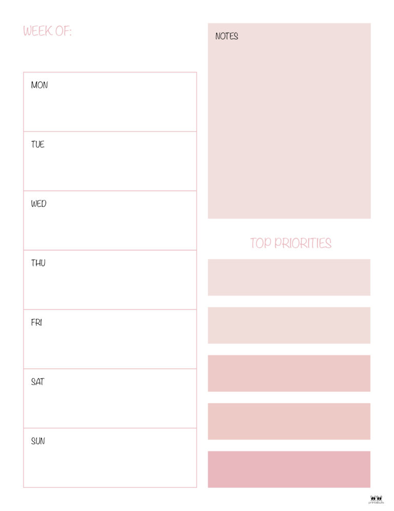 Weekly To Do List Printables - 15 Free Lists | Printabulls