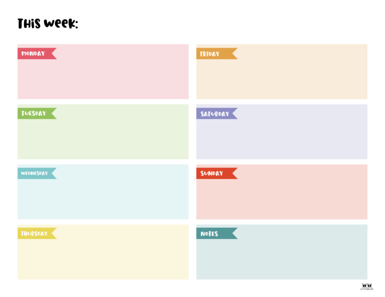 Weekly To Do List Printables - 15 Free Lists | Printabulls