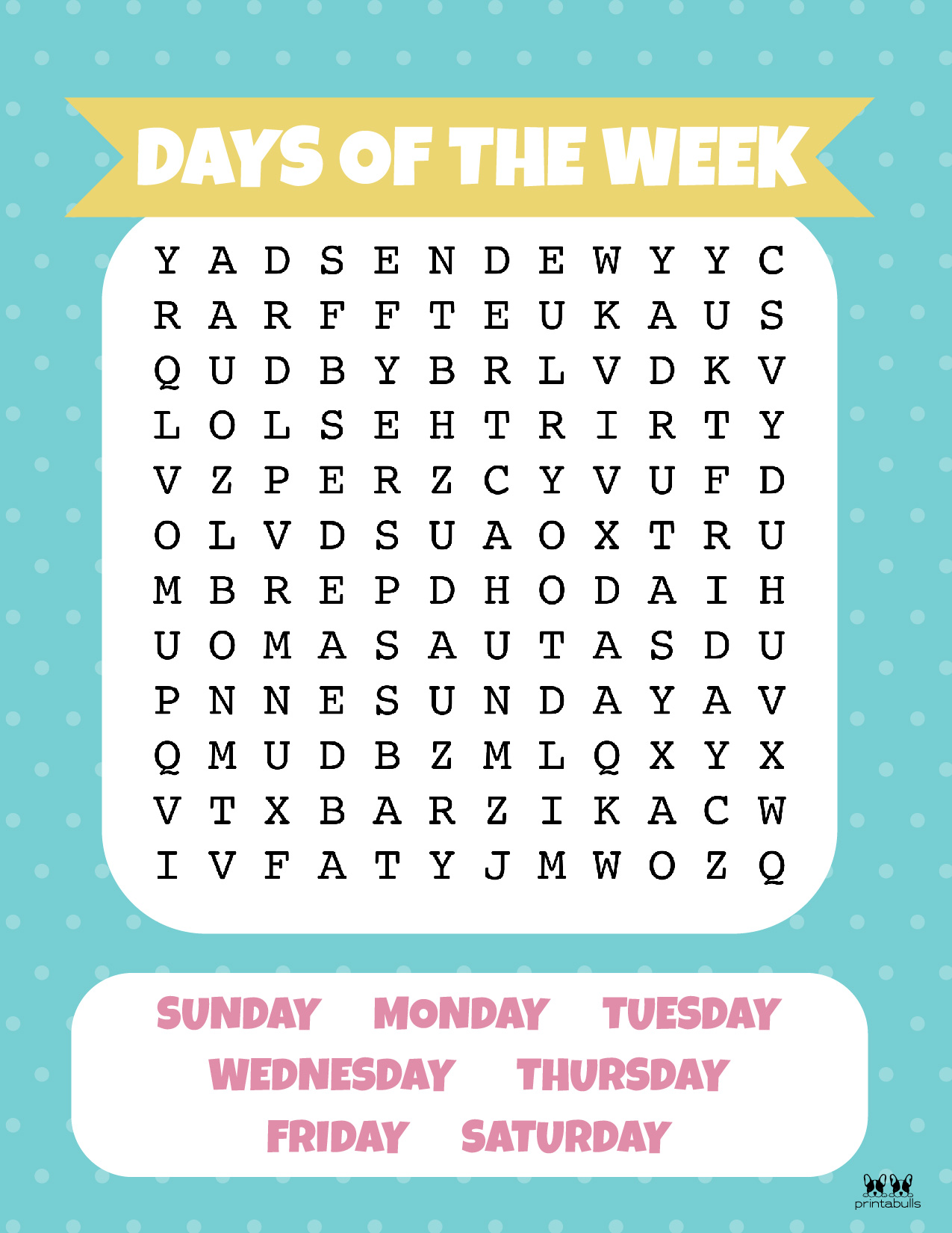 Days of the Week Worksheets & Printables - 50 Free Pages | Printabulls
