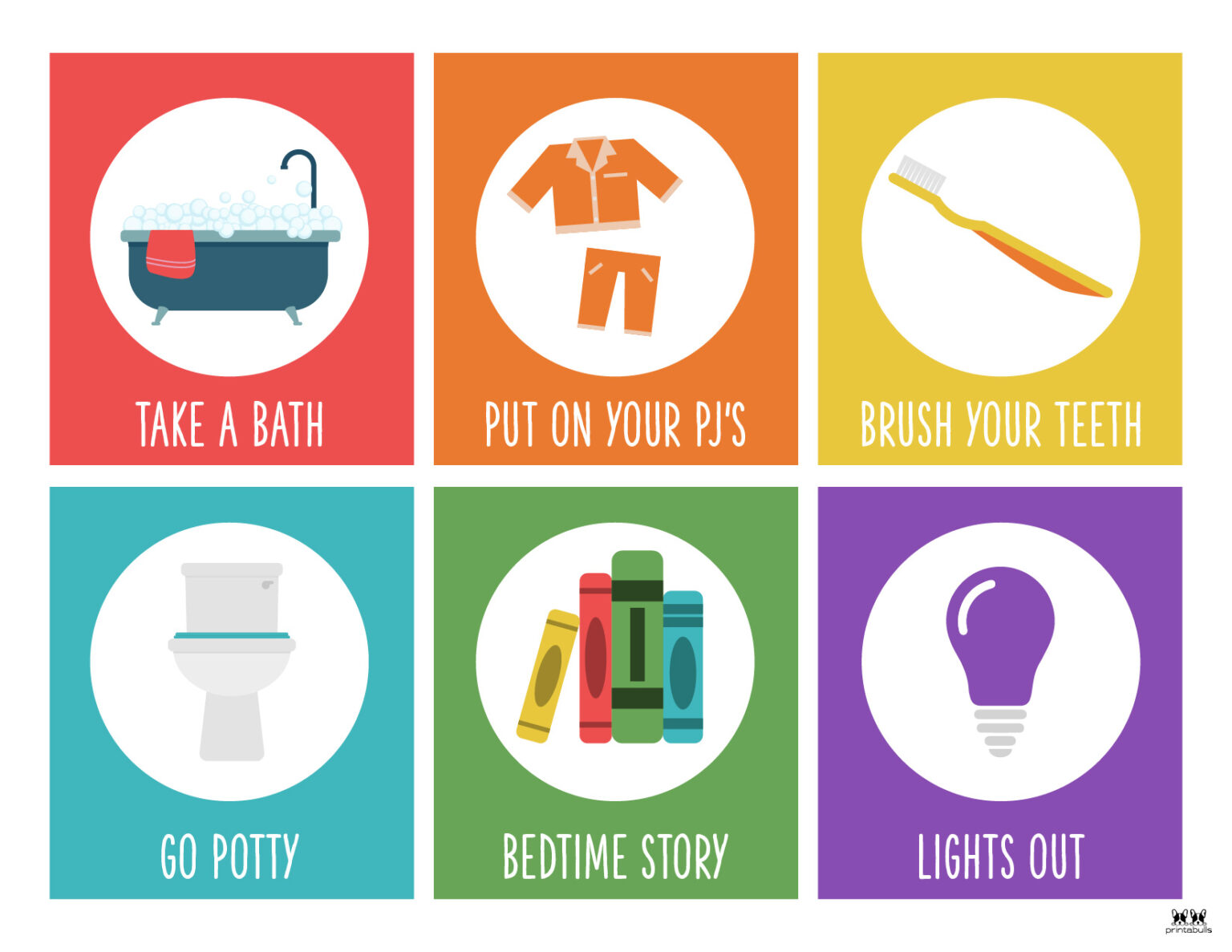 Bedtime Routine Charts - 20 FREE Printables | Printabulls