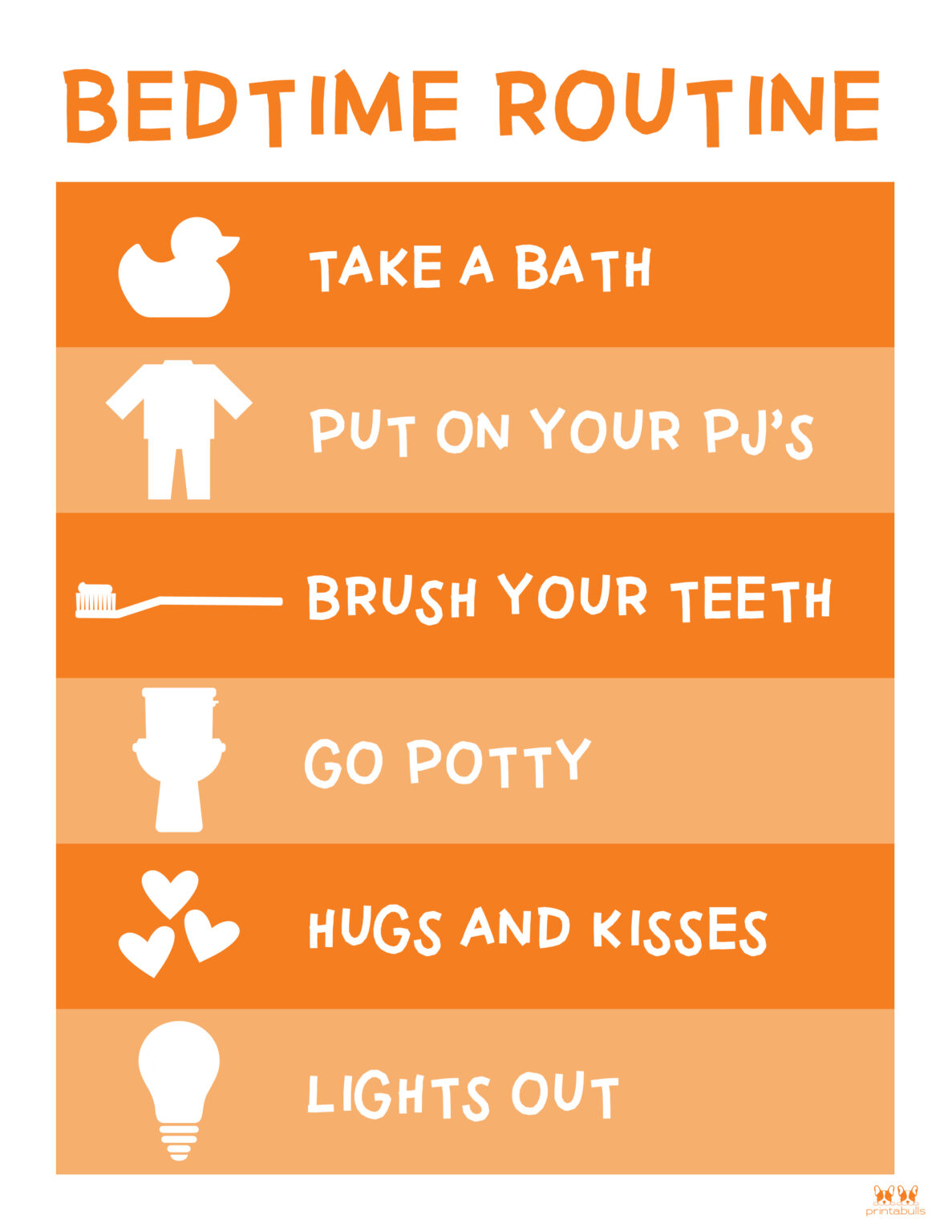 Bedtime Routine Charts - 20 FREE Printables | Printabulls