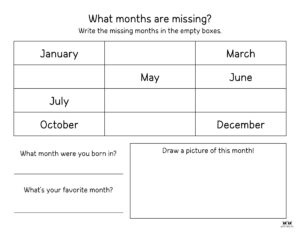 Months of the Year Worksheets & Printables | Printabulls