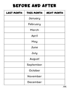 Months of the Year Worksheets & Printables | Printabulls
