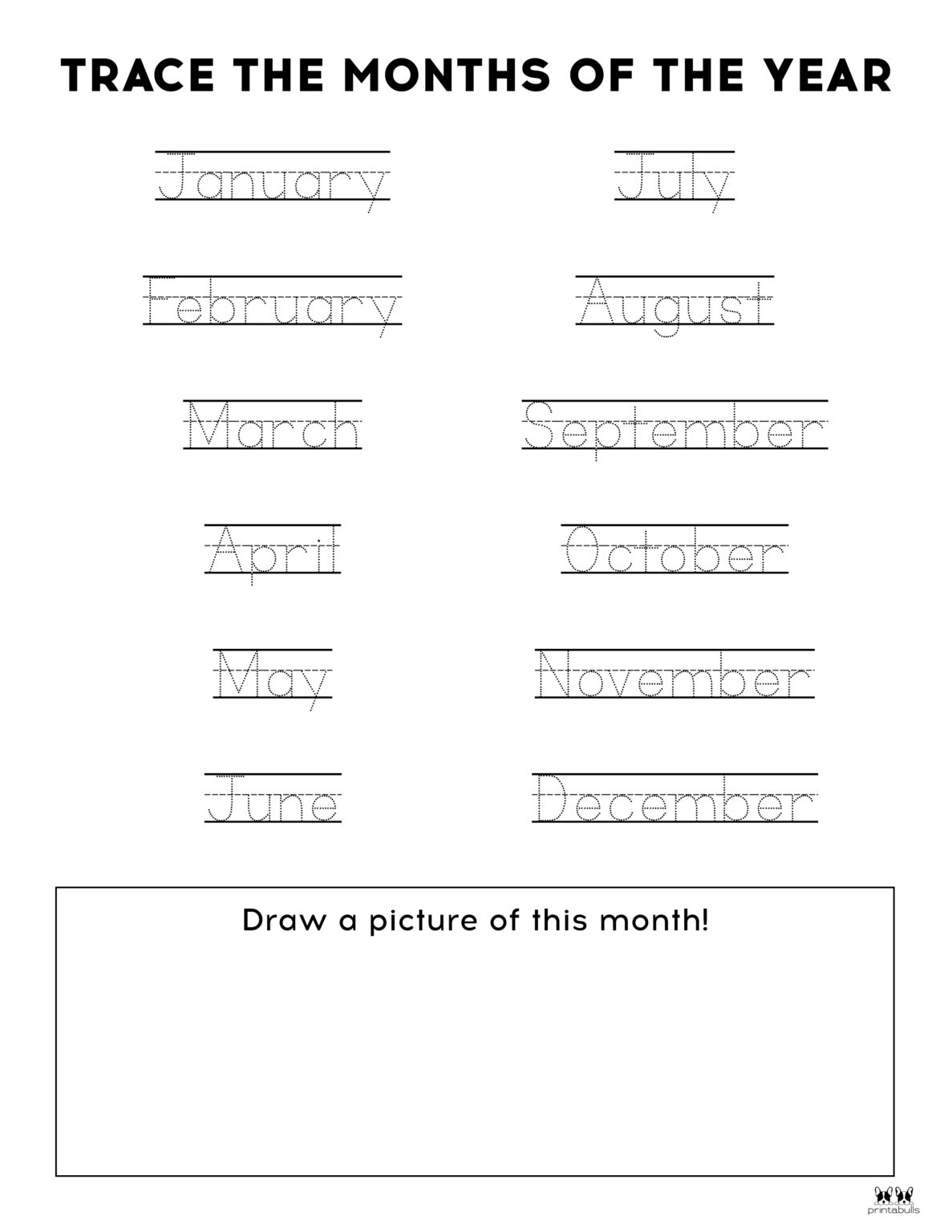 Months of the Year Worksheets & Printables | Printabulls