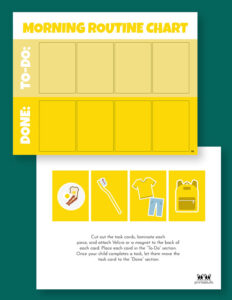 Morning Routine Charts - 15 Free Printables | Printabulls