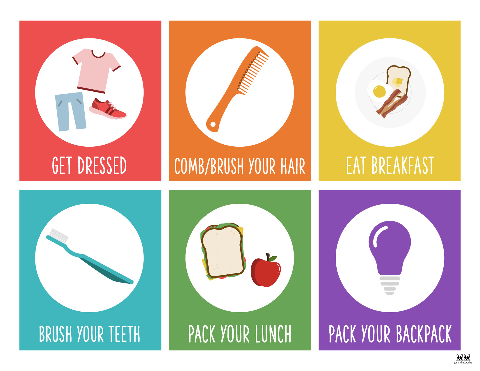 Morning Routine Charts - 15 Free Printables - PrintaBulk