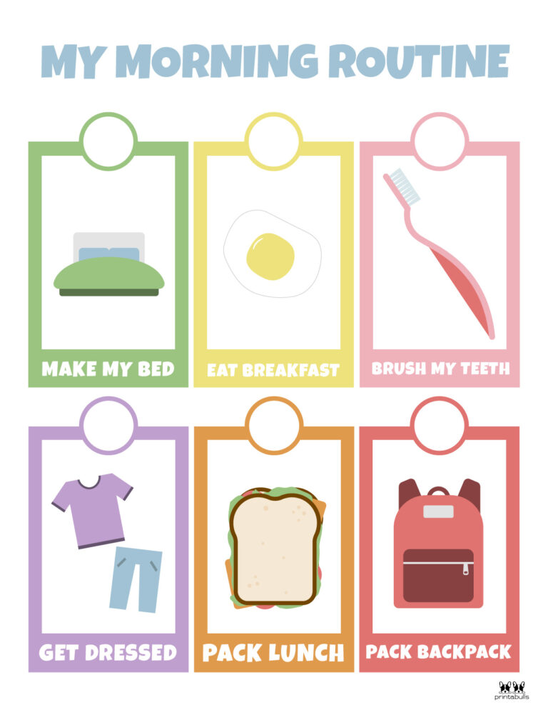 Morning Routine Charts - 15 Free Printables - PrintaBulk