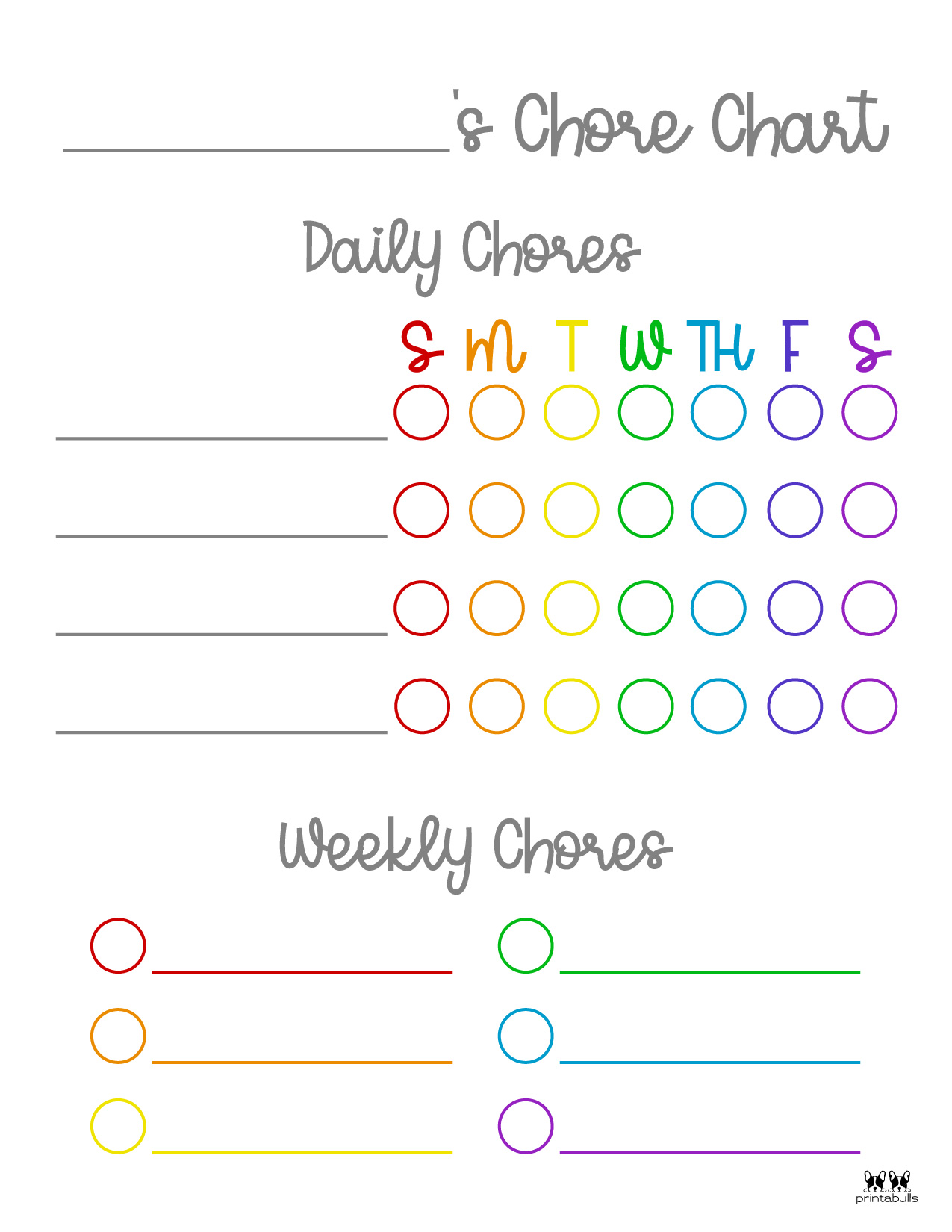 Toddler Chore Charts - Free Printables - PrintaBulk