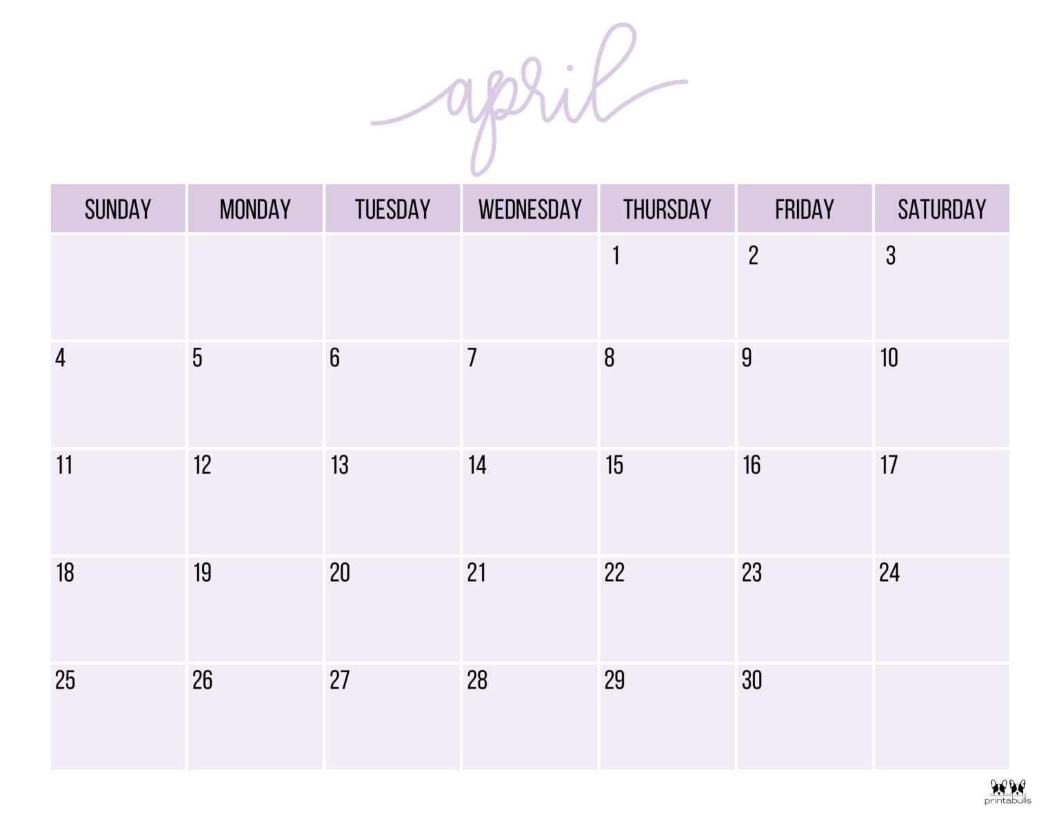 April 2021 Calendars - Free Printables | Printabulls
