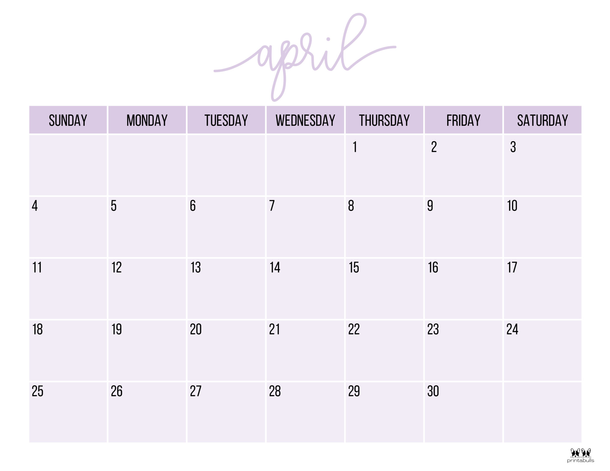 April 2021 Calendars - Free Printables | Printabulls