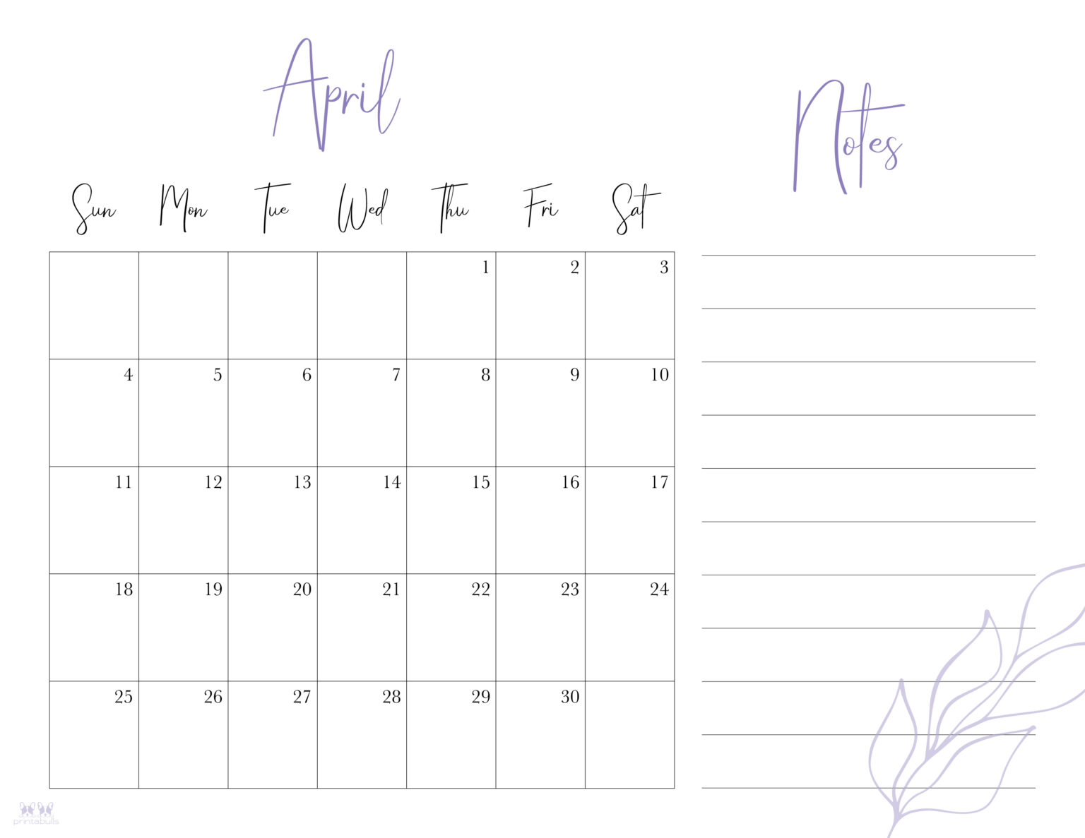 April 2021 Calendars - Free Printables | Printabulls