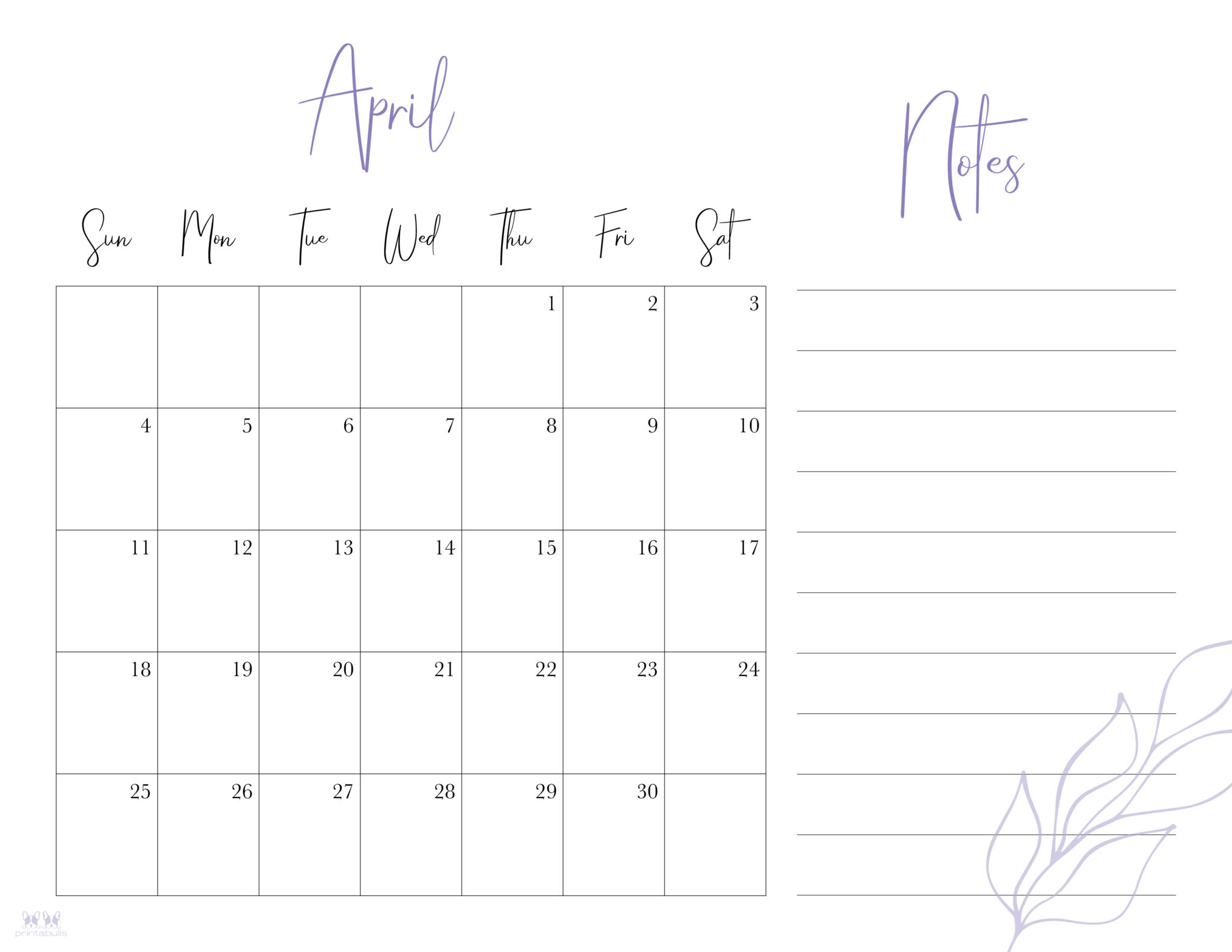April 2021 Calendars - Free Printables | Printabulls
