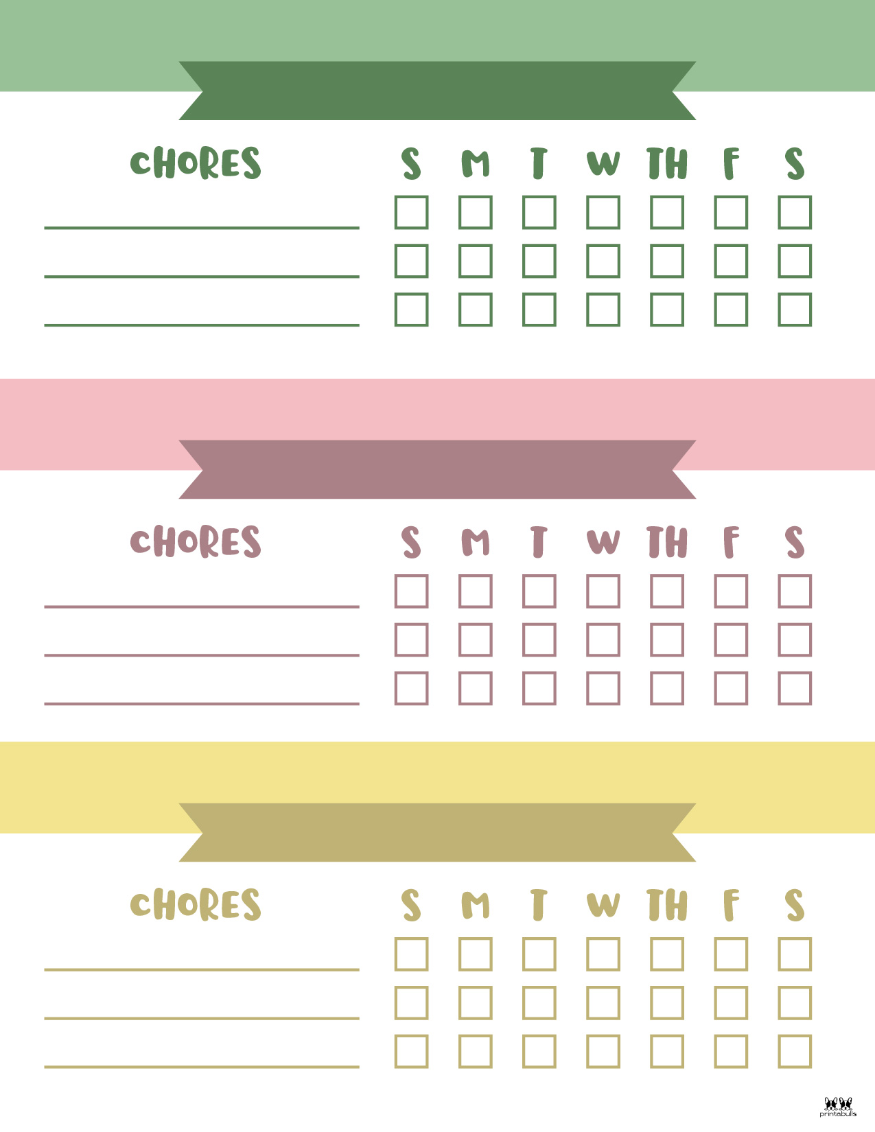 Multiple Children Chore Charts - 10 Free Printable Charts | Printabulls