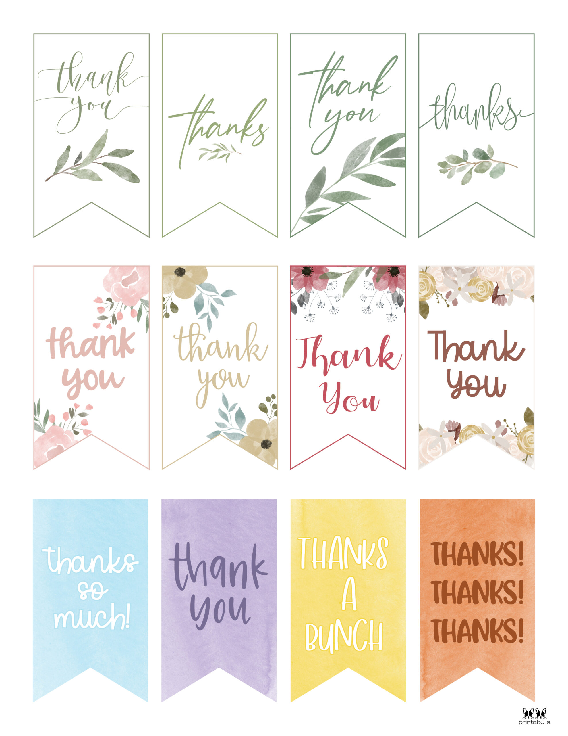 Free Printable Thank You Tags - 300 Tags - PrintaBulk