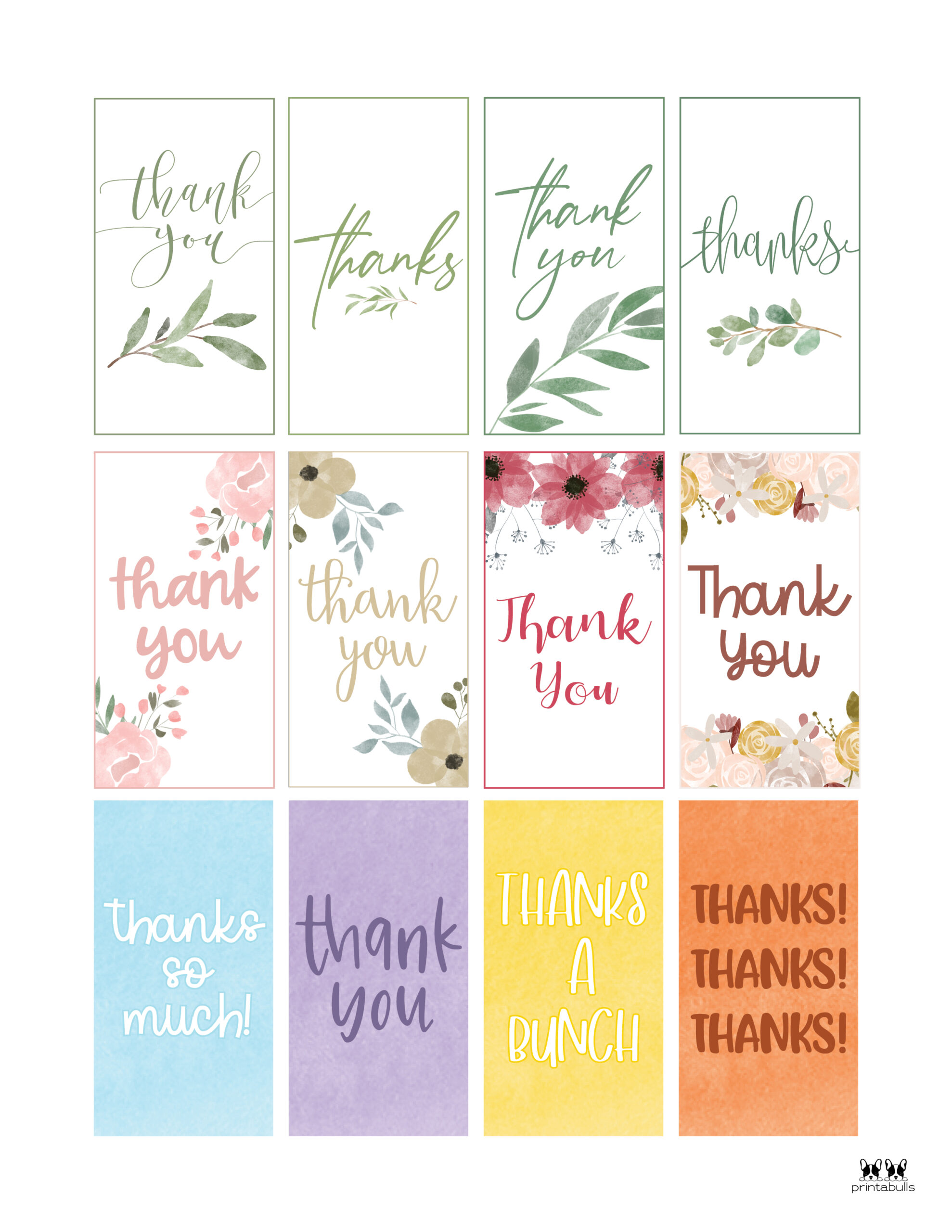 Free Printable Thank You Tags - 300 Tags - PrintaBulk