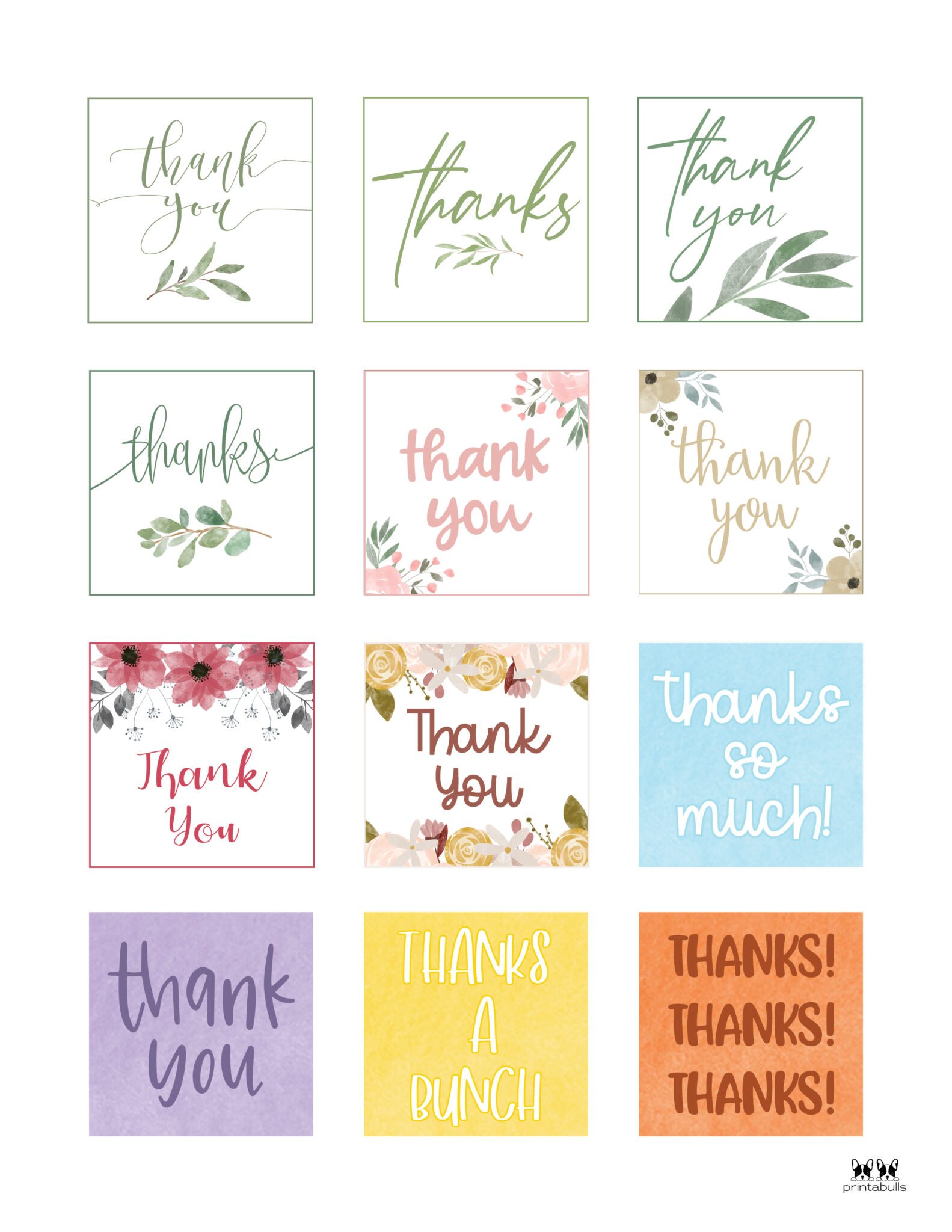 Free Printable Thank You Tags - 300 Tags | Printabulls
