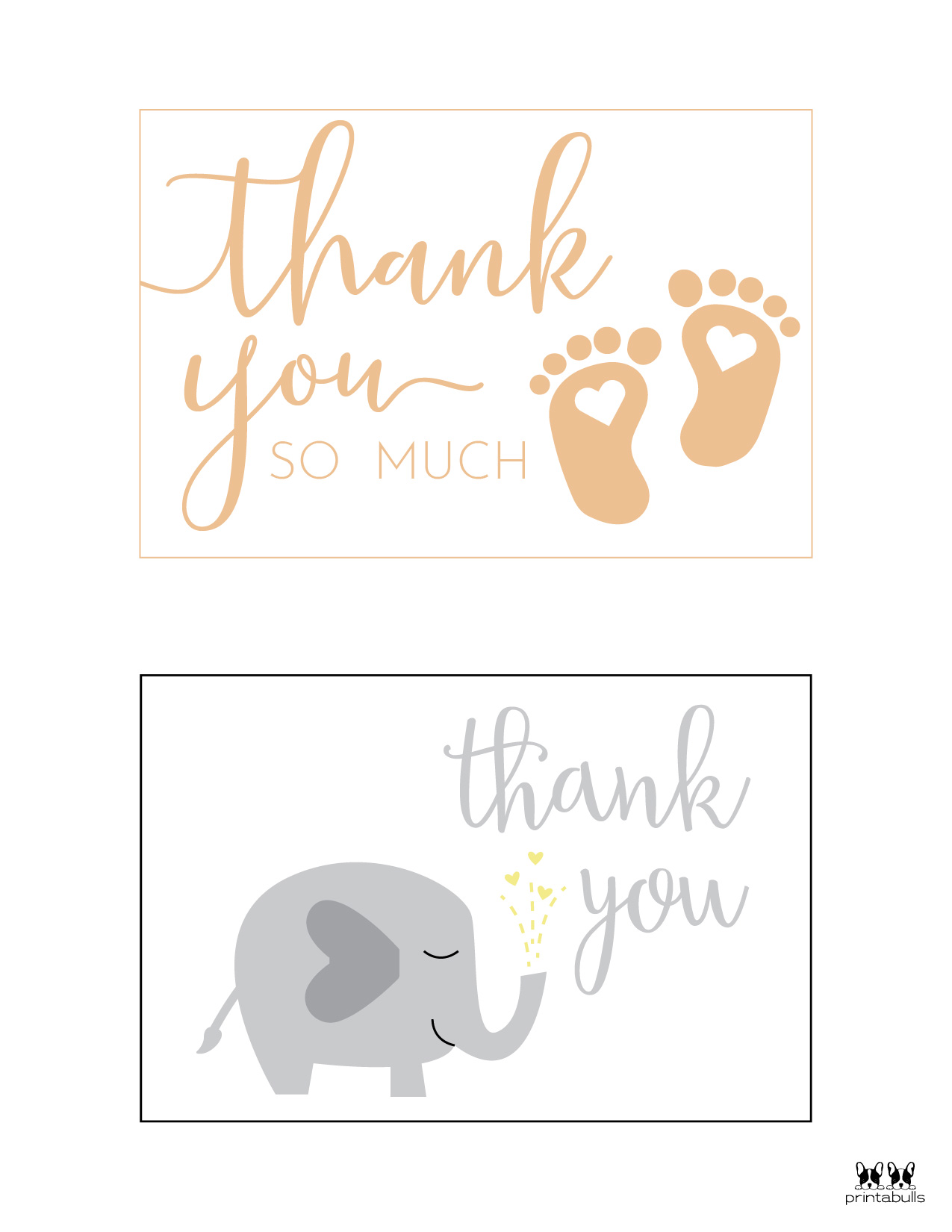 150+ Printable Thank You Cards - FREE | Printabulls