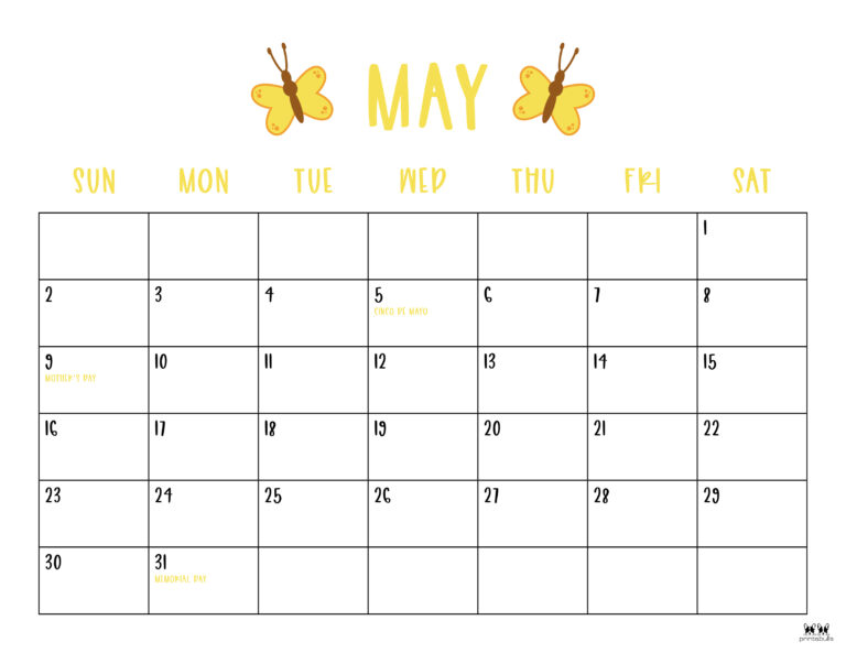 May 2021 Calendars - Free Printables | Printabulls