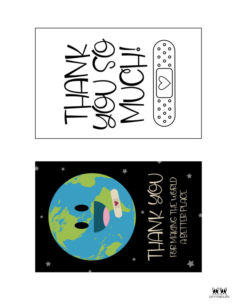 150+ Printable Thank You Cards - FREE | Printabulls