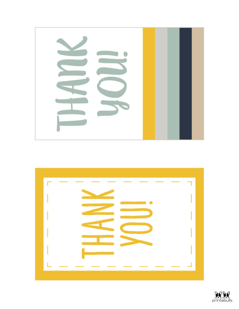 150+ Printable Thank You Cards - FREE | Printabulls