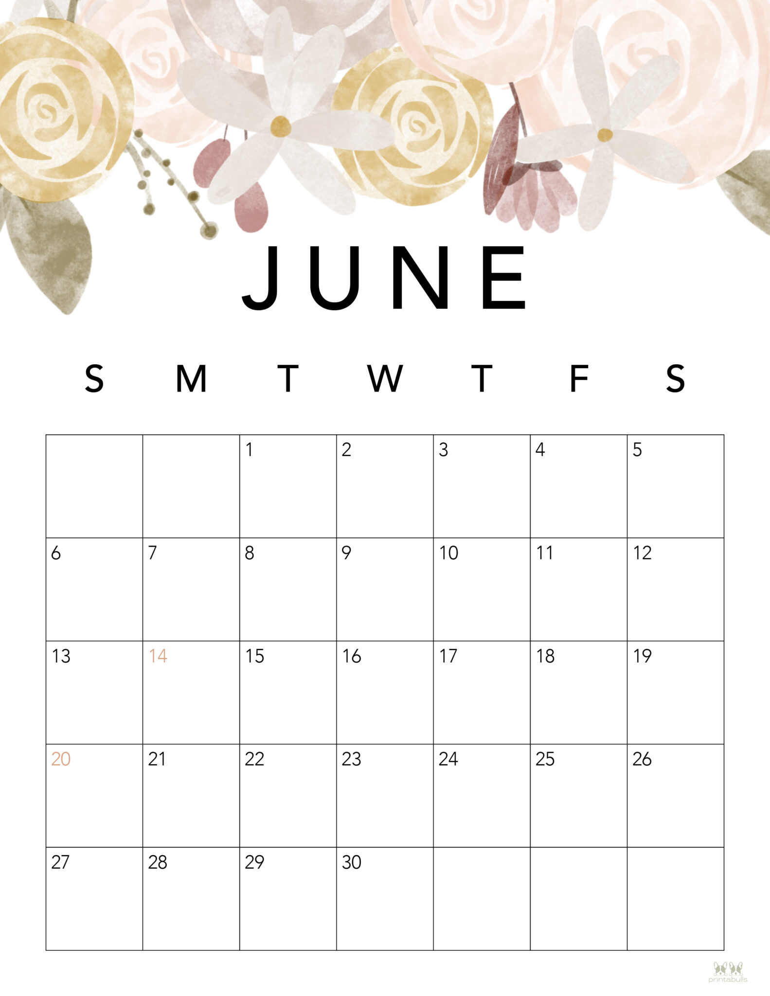 June 2021 Calendars - 15 Free Printables | Printabulls