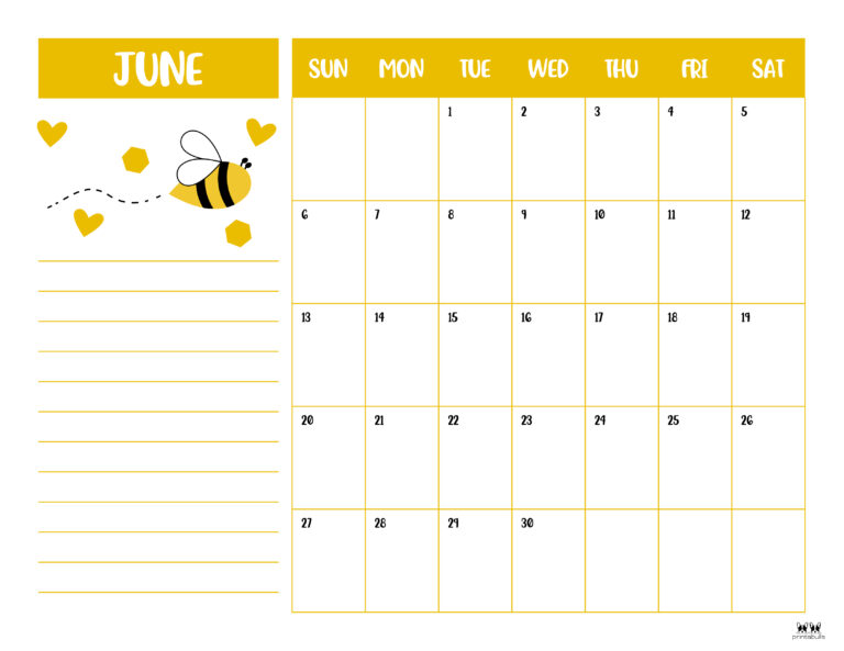 June 2021 Calendars - 15 Free Printables | Printabulls